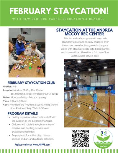 New Bedford Parks, Recreation & Beaches: February Staycation At Andrea ...